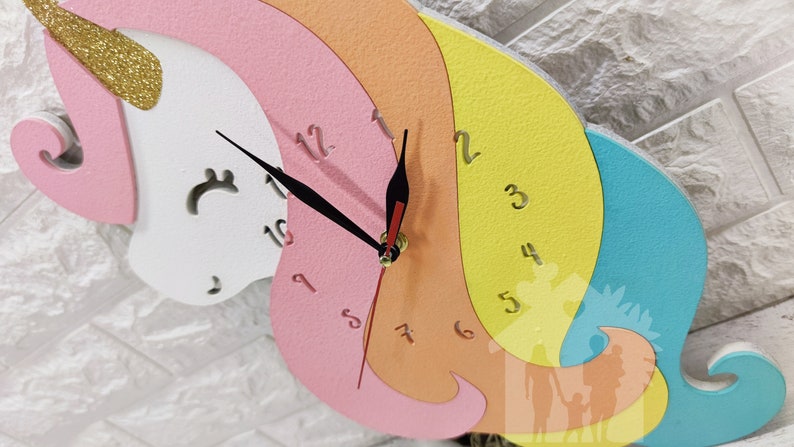 Wooden Clock, Kids Wall Wooden Clock, Kids Clock, Childrens Clock, Name ...