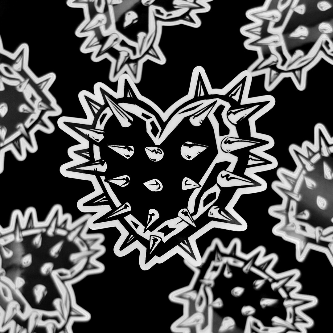 Sticker 'spiky Heart' Original Art | Gothic Metal Heart Art for ...