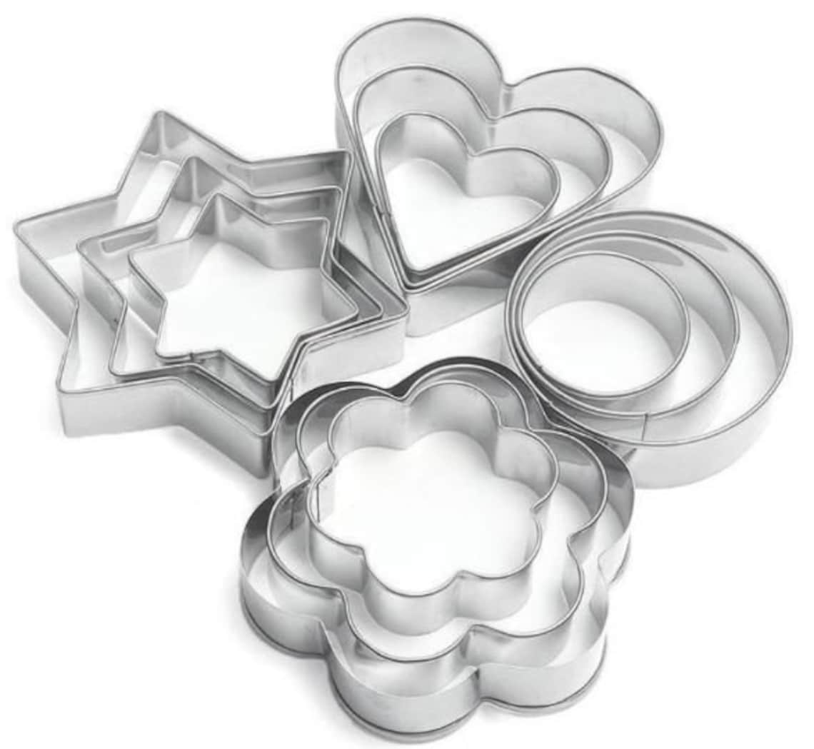12 Piece Stainless Steel Cookie Cutter Set - Etsy