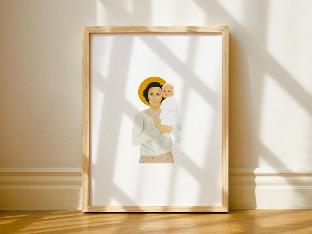 St. Gianna Beretta Molla Minimalist Printable - Catholic Art Print ...