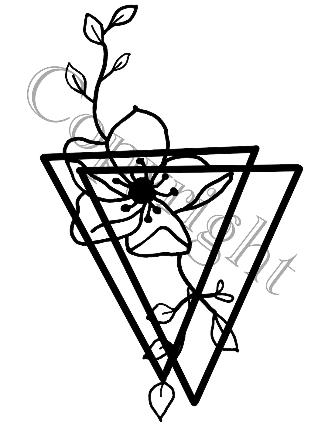 Double Triangle Floral Design - Etsy