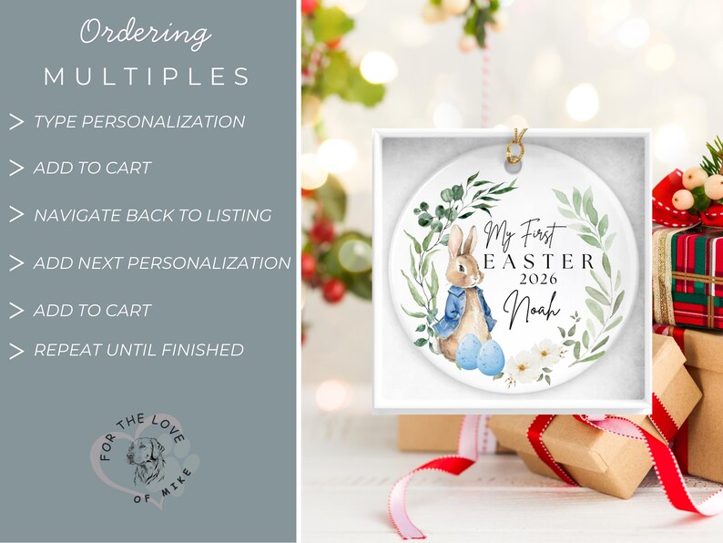 My First Easter Ornament 2026 – Personalized Ceramic Baby Keepsake ...