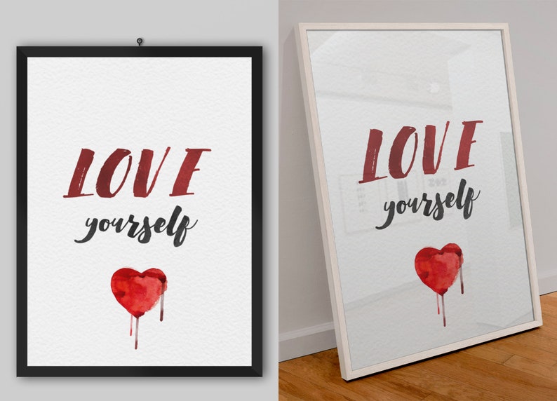 Romantic Love Quotes Watercolour Calligraphy Painting Prints | Home ...
