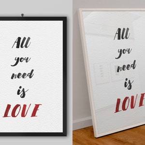 Romantic Love Quotes Watercolour Calligraphy Painting Prints | Home ...