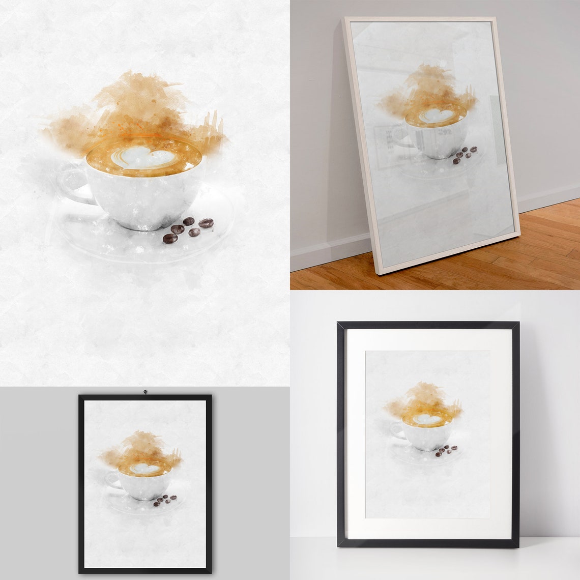 Coffee Watercolour Painting Prints Hot Drinks Espresso Black - Etsy