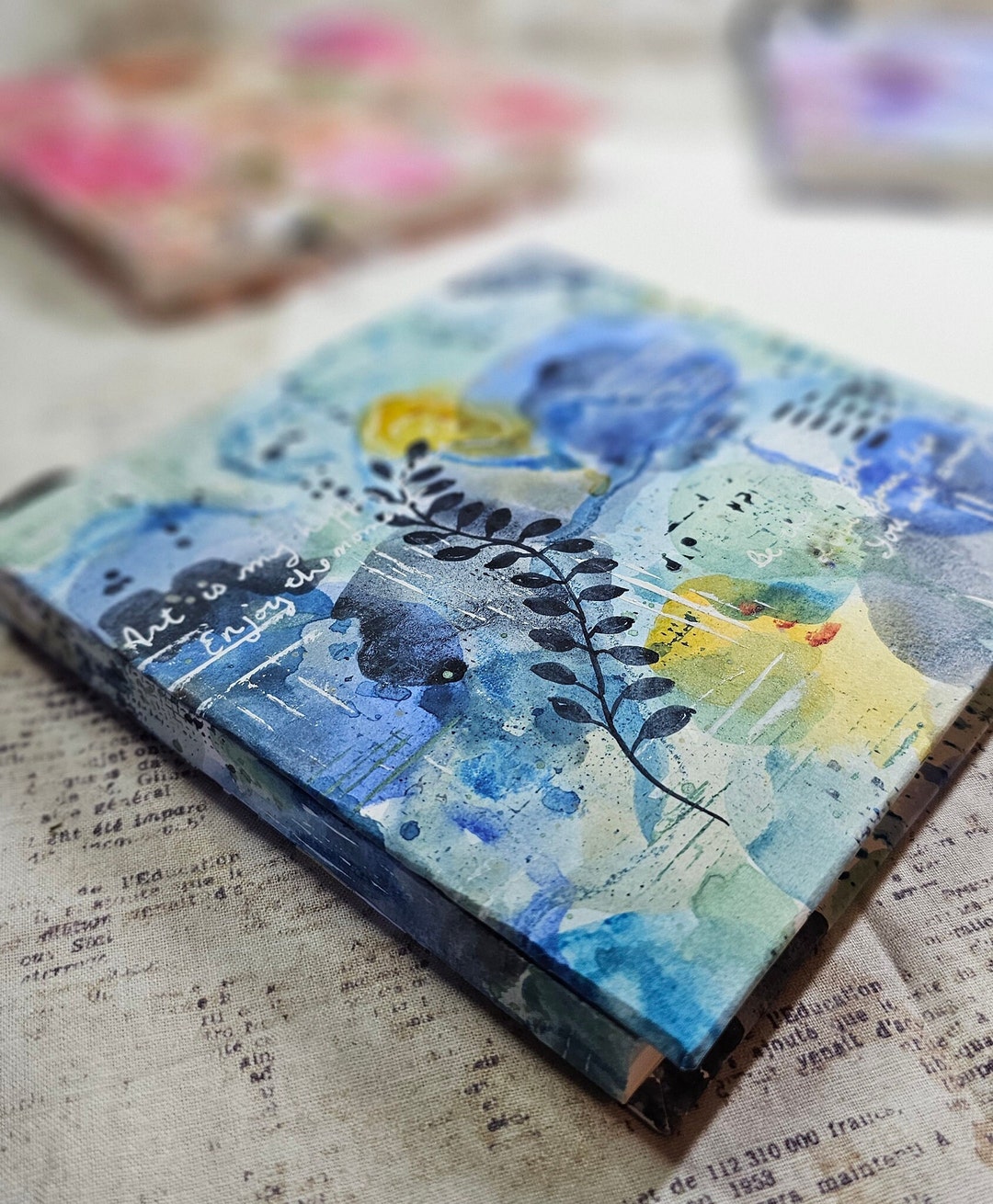 Handcrafted Watercolor Sketchbook Travel Sketchbook Original Artwork ...