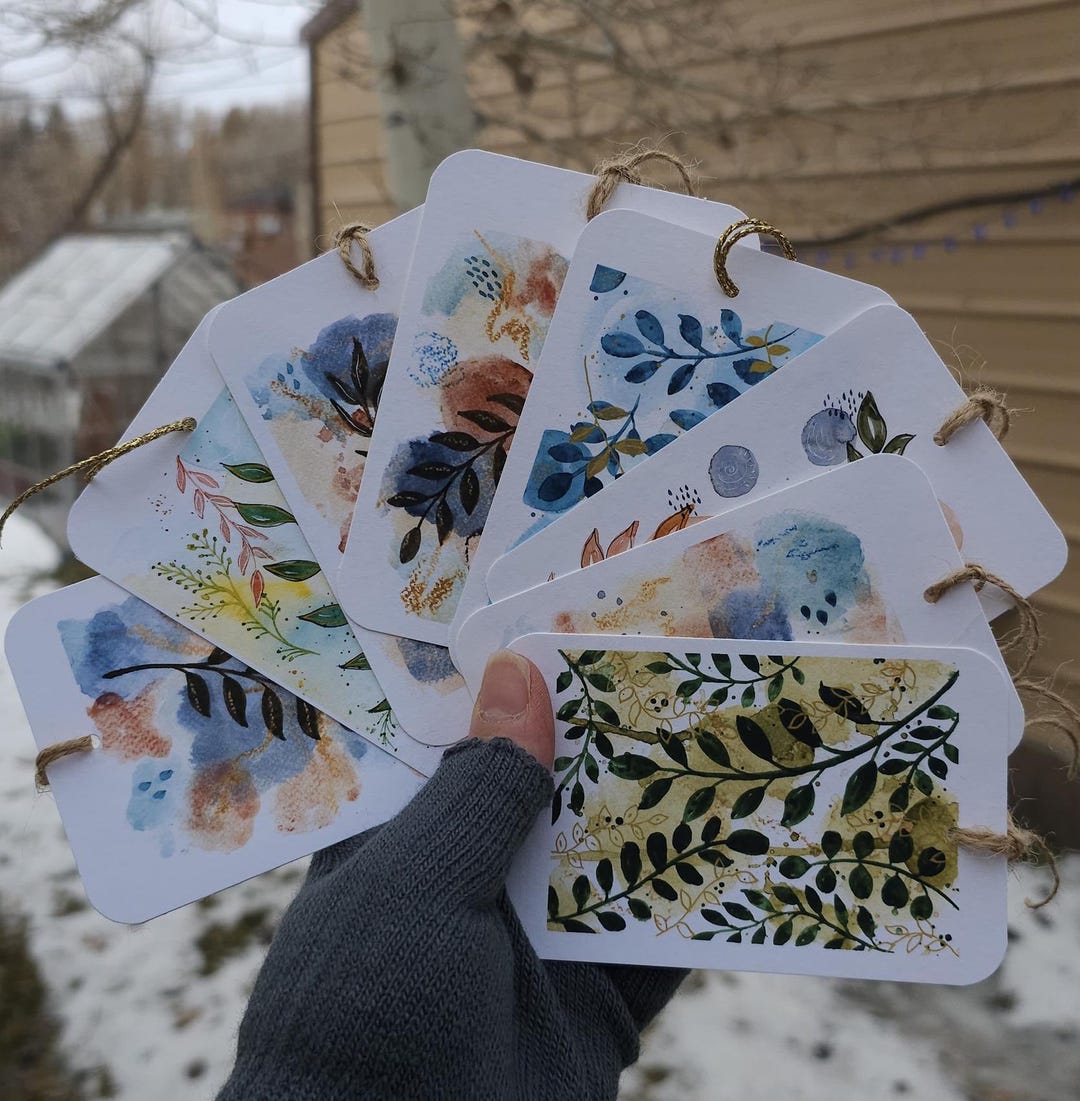 Floral Bogo Gift Tags |prints From Original Paintings |set of 8 ...