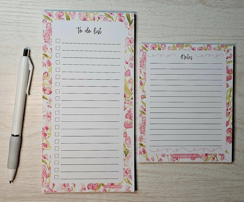 Watercolor Notepad | Handmade to Do List Pad | Original Art Notepad ...
