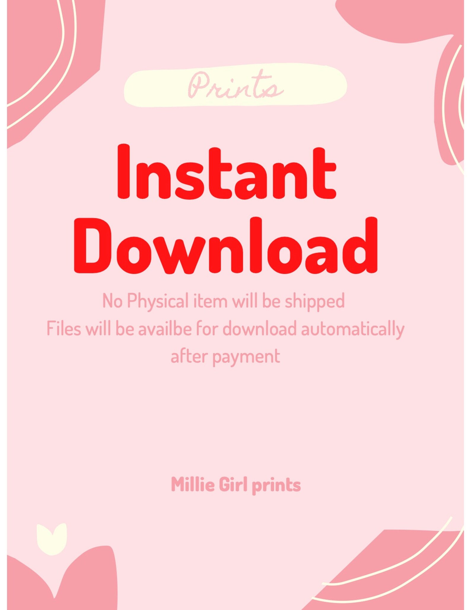 Pink Heart Print, Trendy/retro Heart,download Instantly and Print From ...