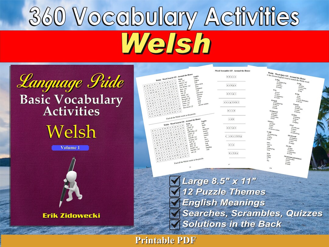 Language Pride Basic Vocabulary Activities Ebook - Welsh - Volume 1 - Etsy
