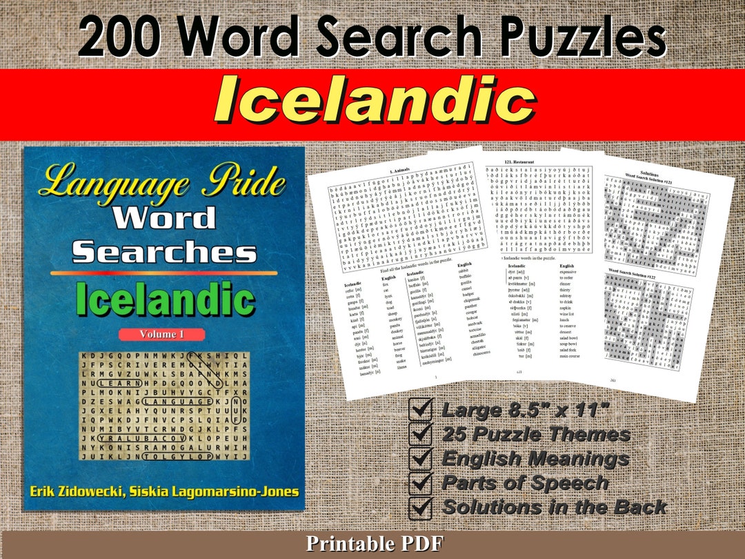 Language Pride Word Searches Ebook - Icelandic - Volume 1 - Etsy