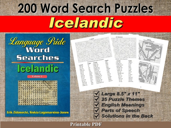 Language Pride Word Searches Ebook Icelandic Volume 1 - Etsy