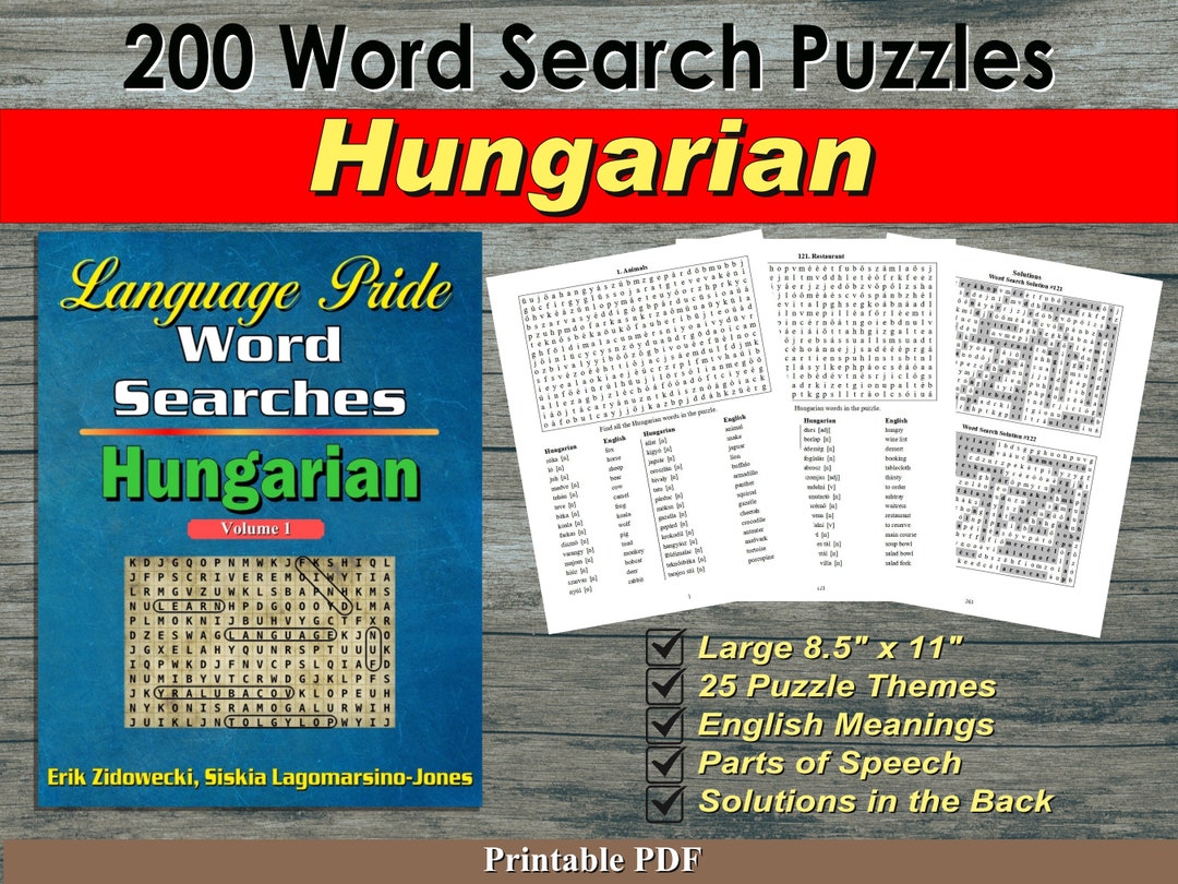 Language Pride Word Searches Ebook - Hungarian - Volume 1 - Etsy