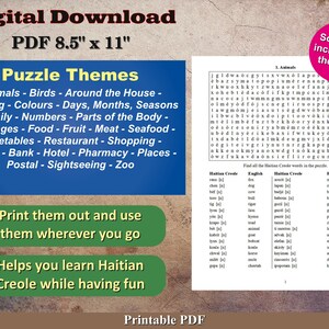Language Pride Word Searches Ebook - Haitian Creole - Volume 1 - Etsy