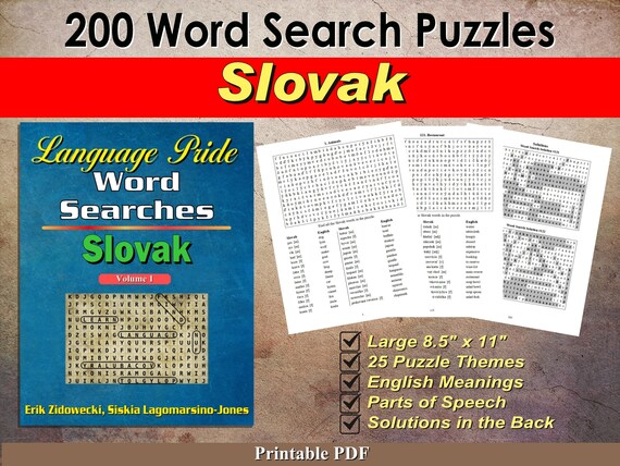 Language Pride Word Searches Ebook Slovak Volume 1 | Etsy