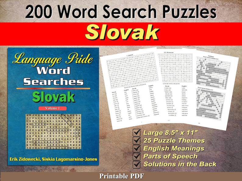 Language Pride Word Searches Ebook - Slovak - Volume 1 - Etsy