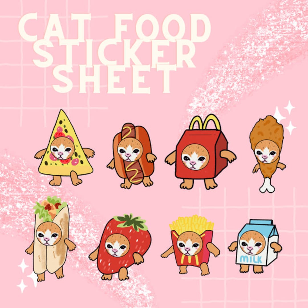 Cat Food Meme Sticker Sheet - Etsy