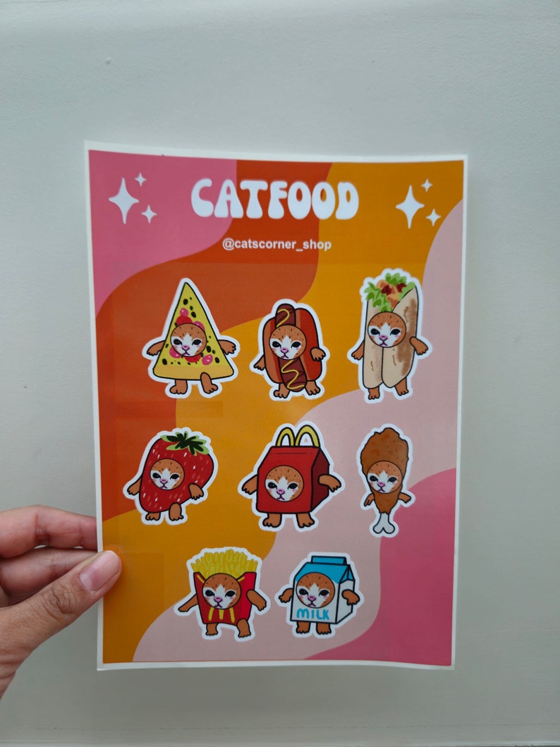 Cat Food Meme Sticker Sheet - Etsy