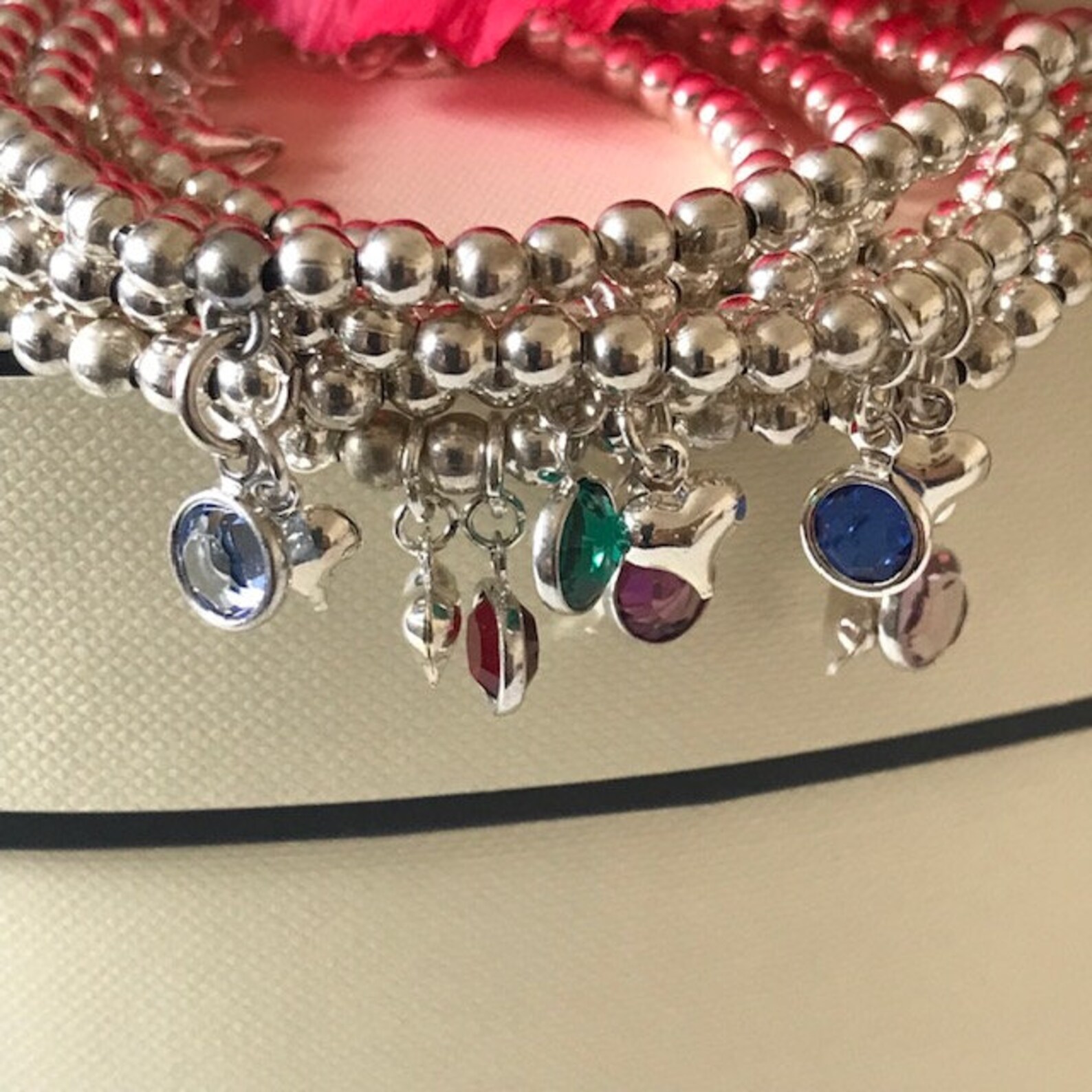 July Ruby Swarovski Gemstone Bracelet - Etsy UK