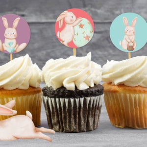 Easter Bunnies Watercolor Clipart Set, Easter Eggs, Baby Bunny Clipart ...