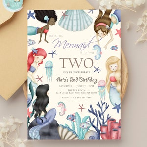 Mermaids Watercolor Clipart Set, Digital Download, Mermaid Party ...