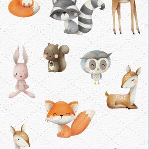 Watercolor Woodland Animals Clipart, Boho Nursery Clipart, Digital ...