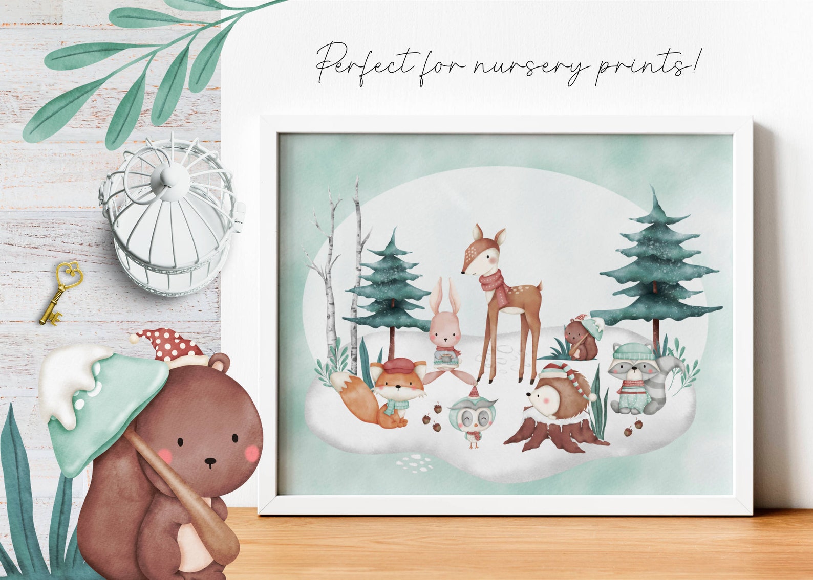 Winter Woodland Animals Clipart Watercolor Woodland Animals - Etsy UK