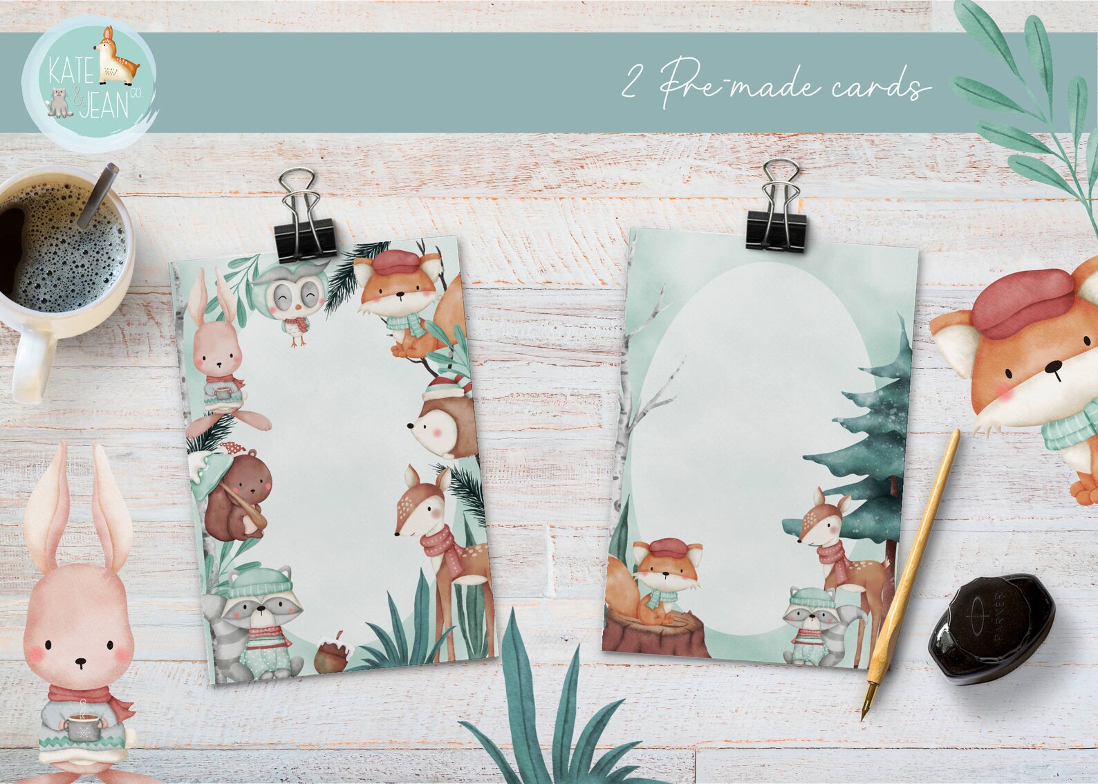 Winter Woodland Animals Clipart Watercolor Woodland Animals - Etsy UK
