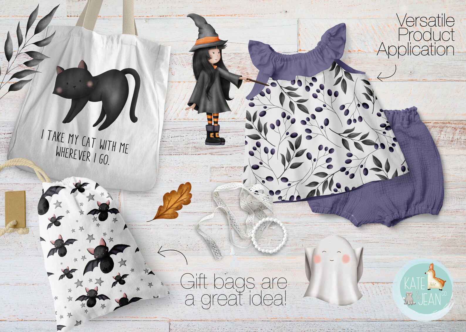 Halloween Watercolor Clipart Set Cute Halloween Monsters - Etsy