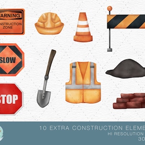 Watercolor Construction Clipart Set, Construction Trucks, Digger, Boy ...