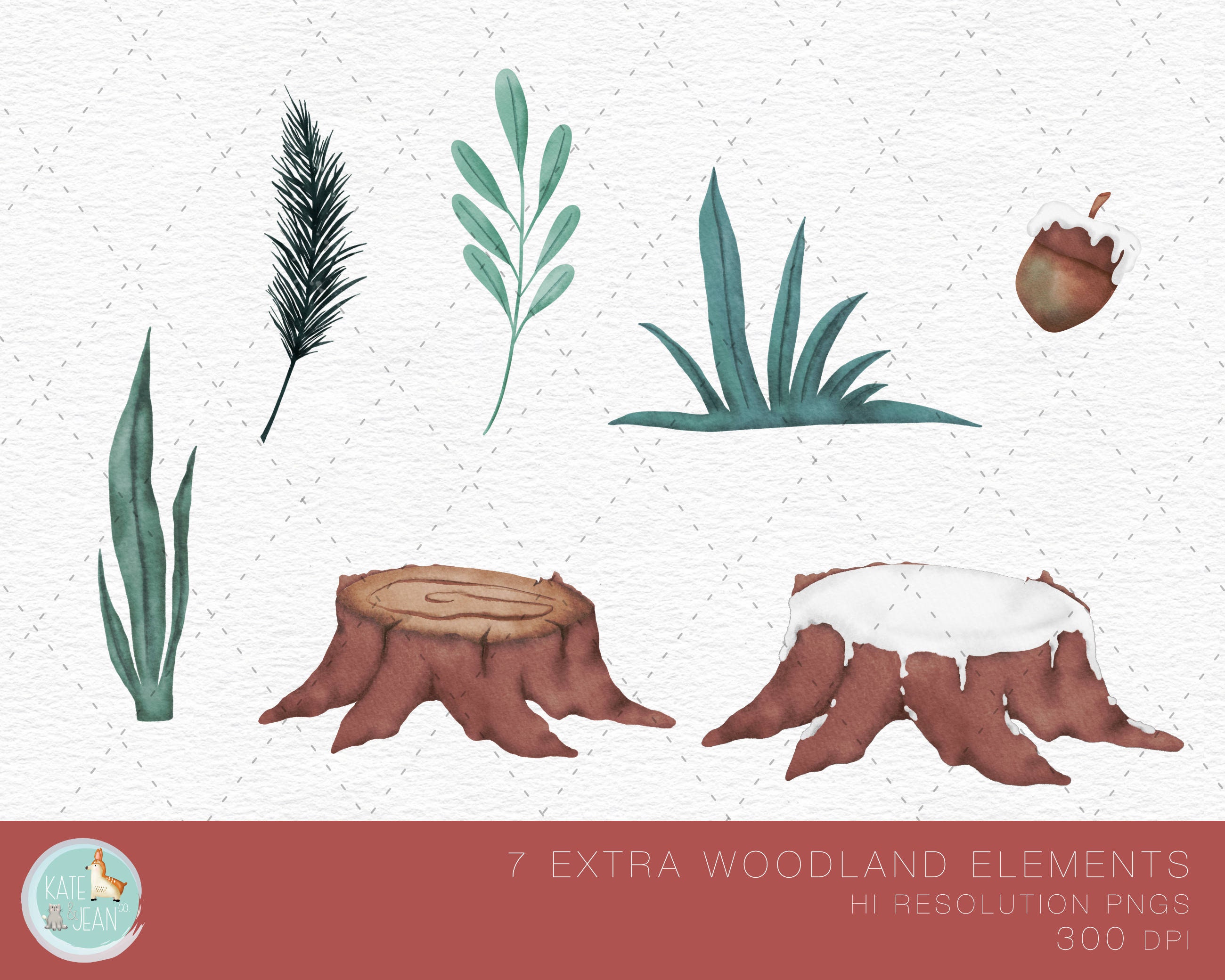 Winter Woodland Animals Clipart, Watercolor Woodland Animals, Winter ...