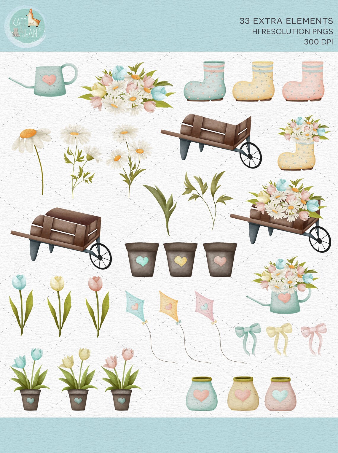 Watercolor Spring Clipart Spring Forest Friends Clipart - Etsy