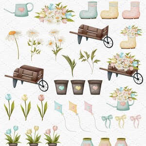 Watercolor Spring Clipart, Spring Forest Friends Clipart, Spring Garden ...
