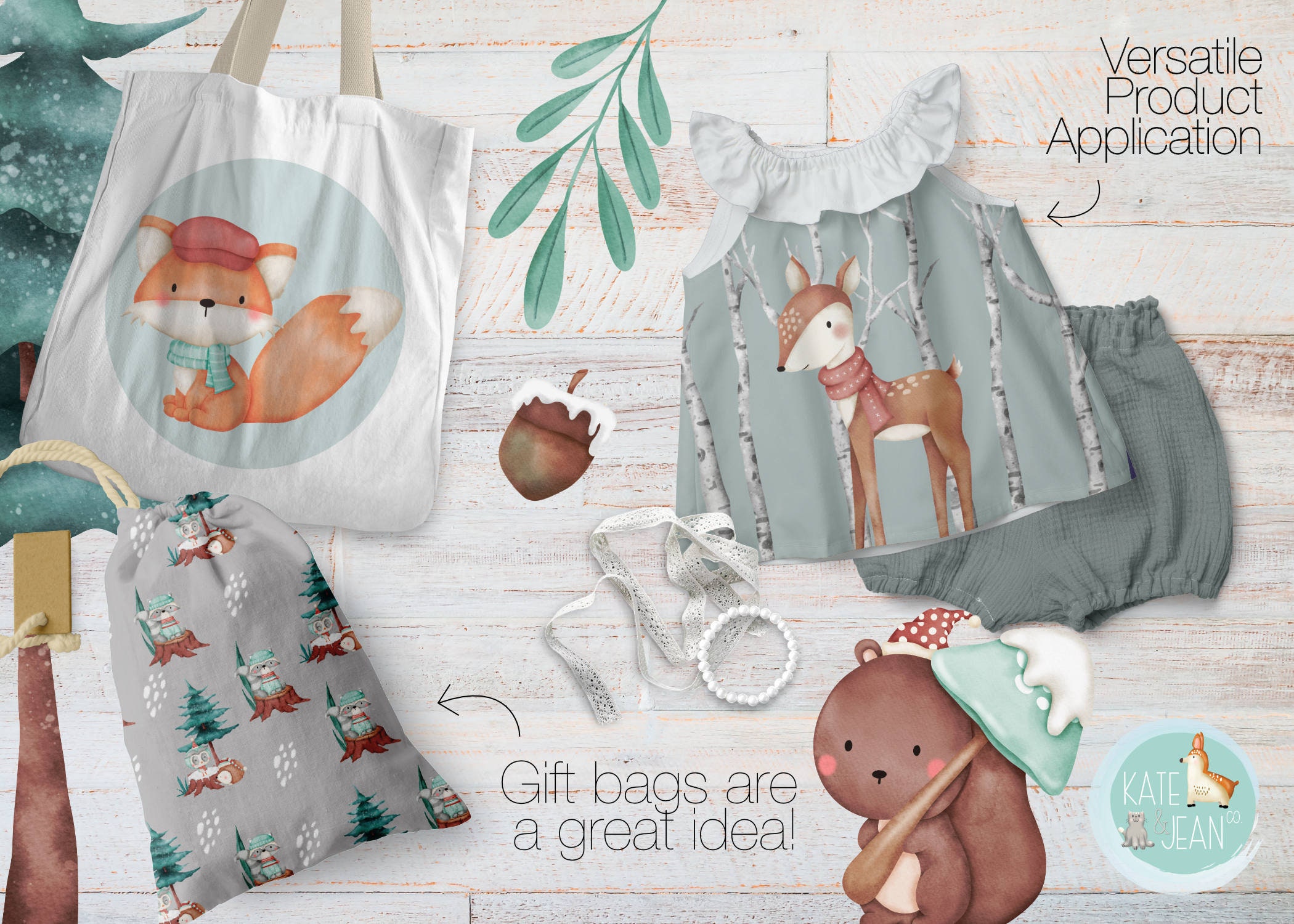 Winter Woodland Animals Clipart Watercolor Woodland Animals - Etsy UK
