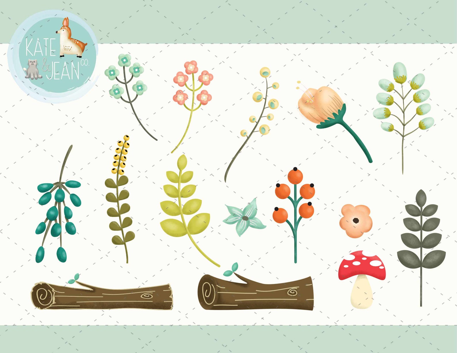 Woodland Animal Friends | Digital Clipart Set | Woodland Animals ...