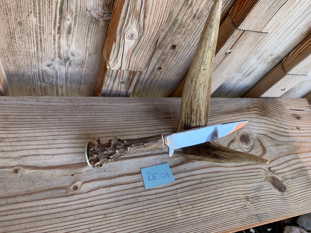 Deer Catcher From Roebuck Antler Knife Leather Trousers Hunting - Etsy