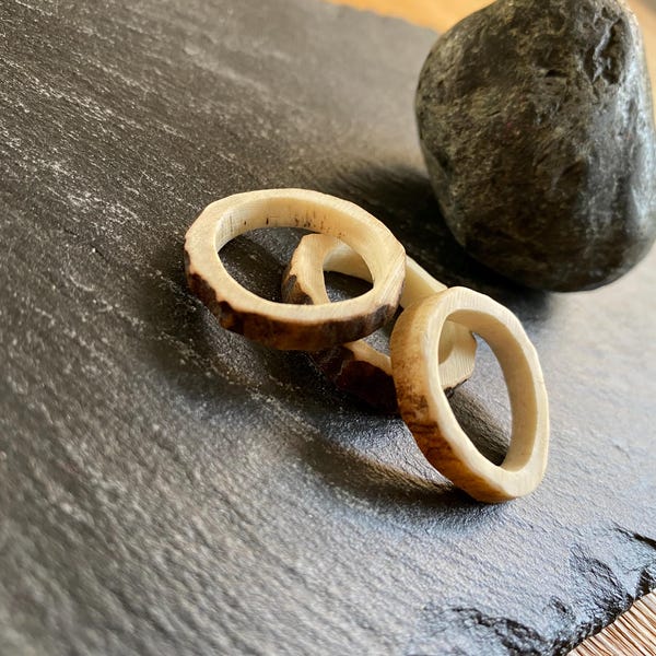 Rings Made With Antler - Etsy UK