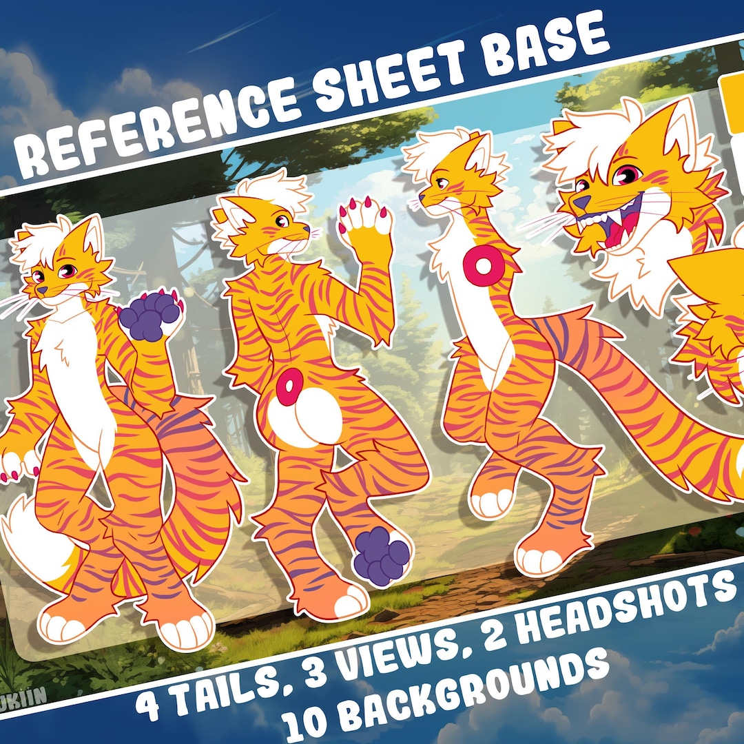 Feline Reference Sheet Base - Instant Download - Etsy