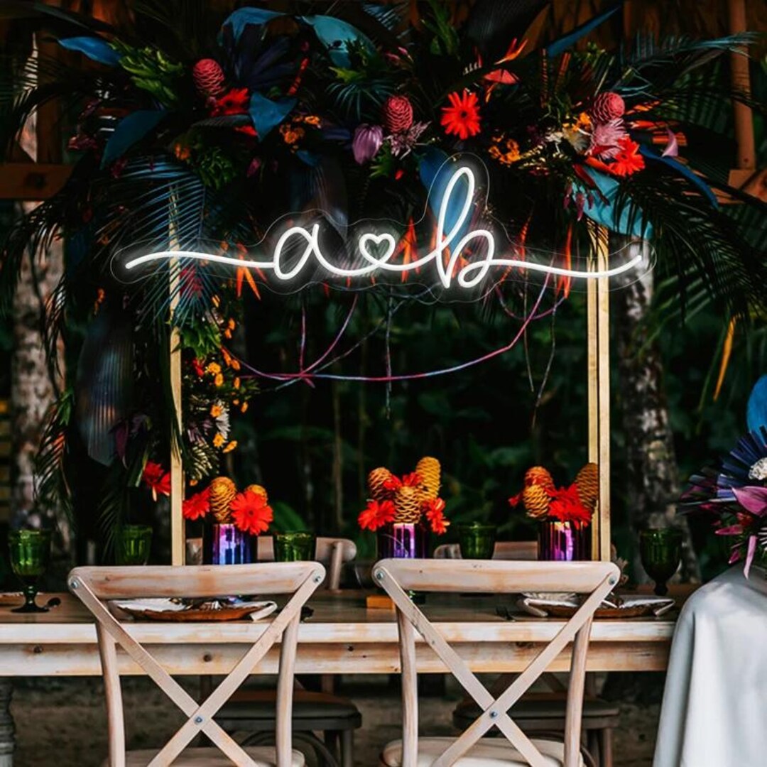 Custom Initials Neon Wedding Sign,wedding Decor,couple Initials LED ...