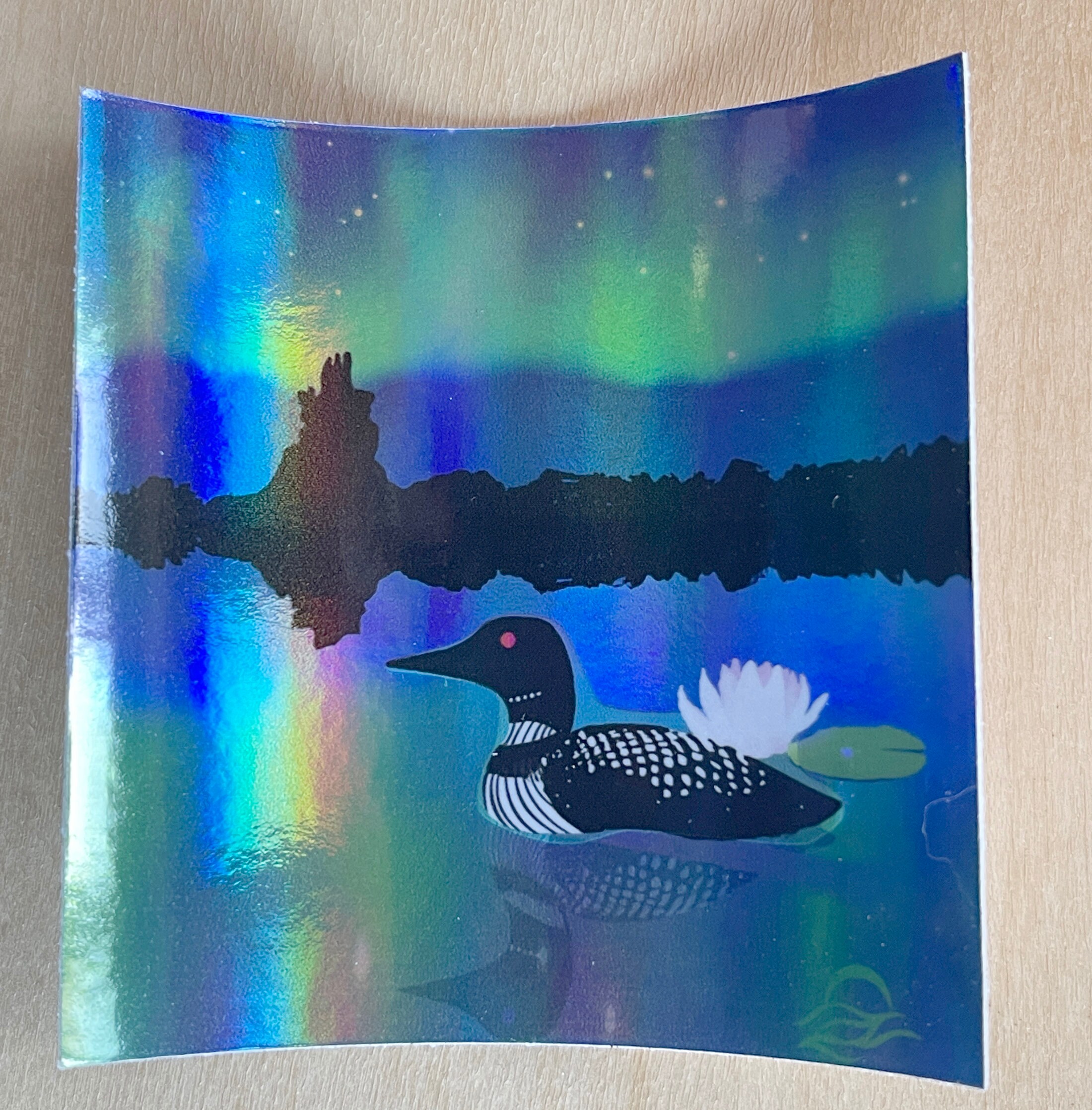 Holographic Sticker Loon and Northern Lights Loon Sticker Loon Theme ...