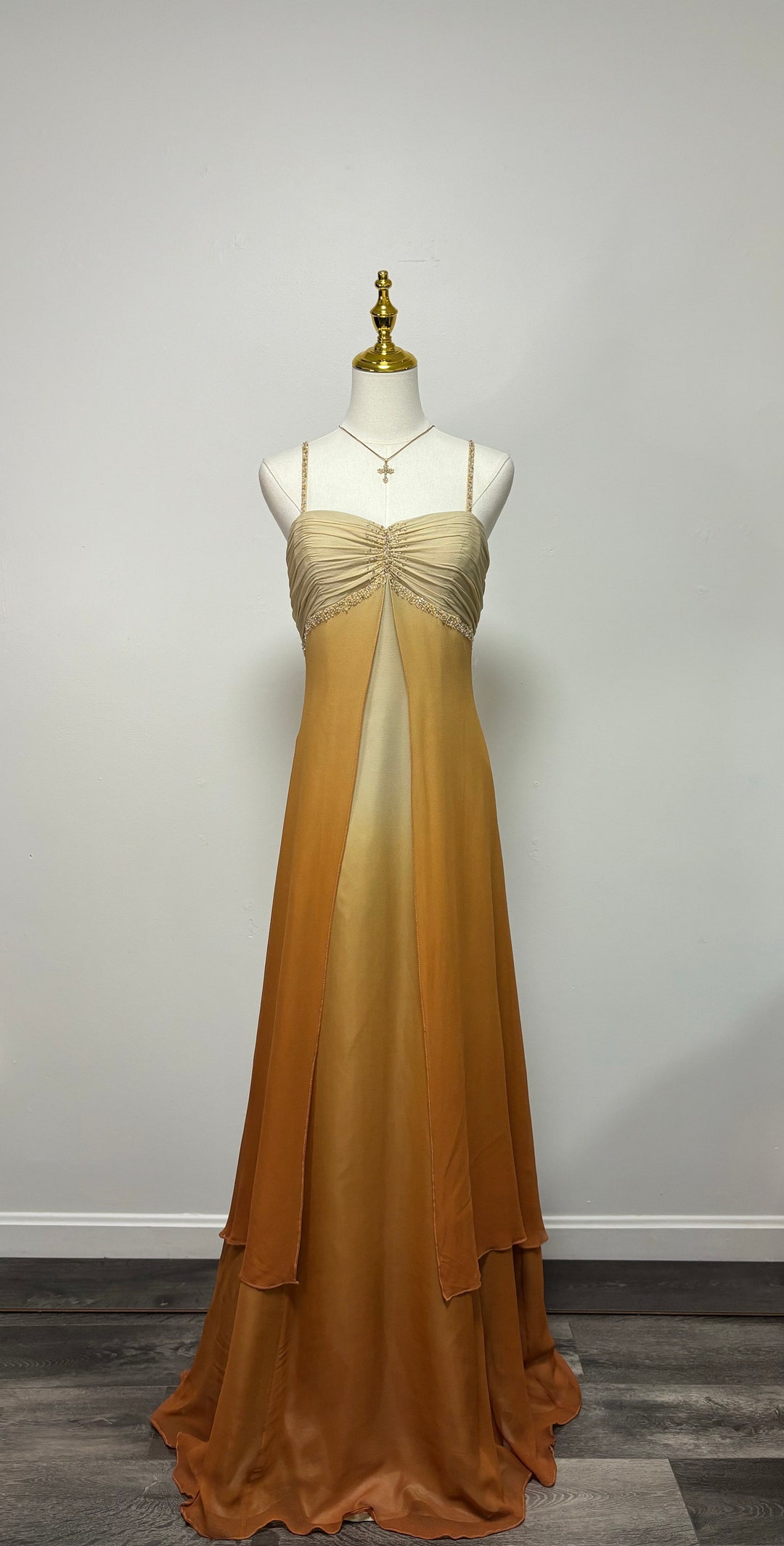 Vintage Y2K Sunset Ombré Bridgerton Style Ethereal Prom Gown Formal ...