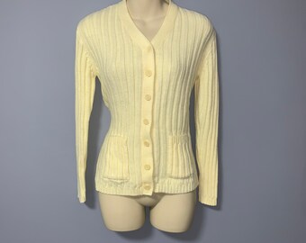 Pale Yellow Cardigan | Etsy