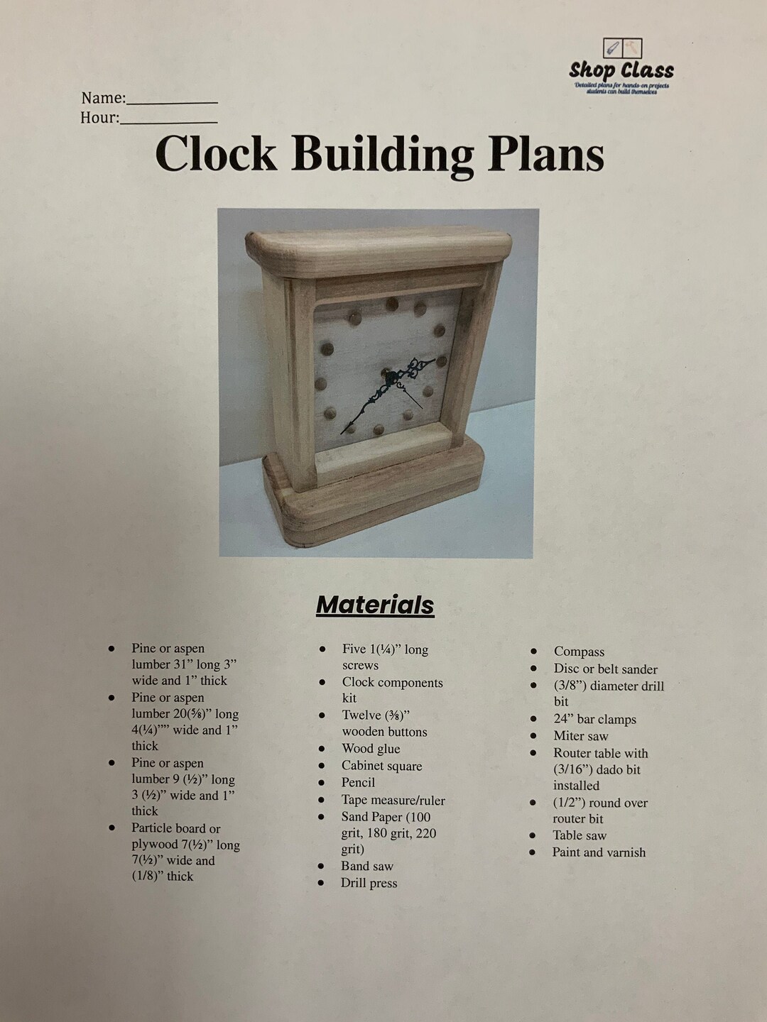 Clock Building Plans - Etsy