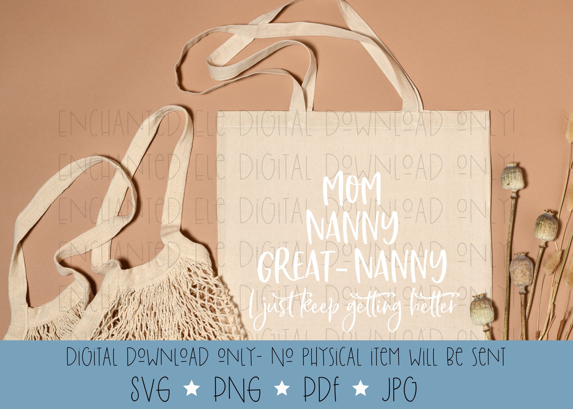 Mom, Nanny, Great-nanny - Getting Better - SVG Digital Download - Etsy