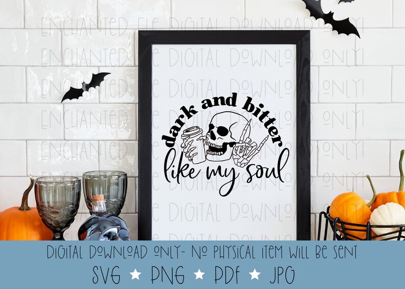 Skeleton Dark, Bitter Coffee Soul SVG Digital Download - Etsy