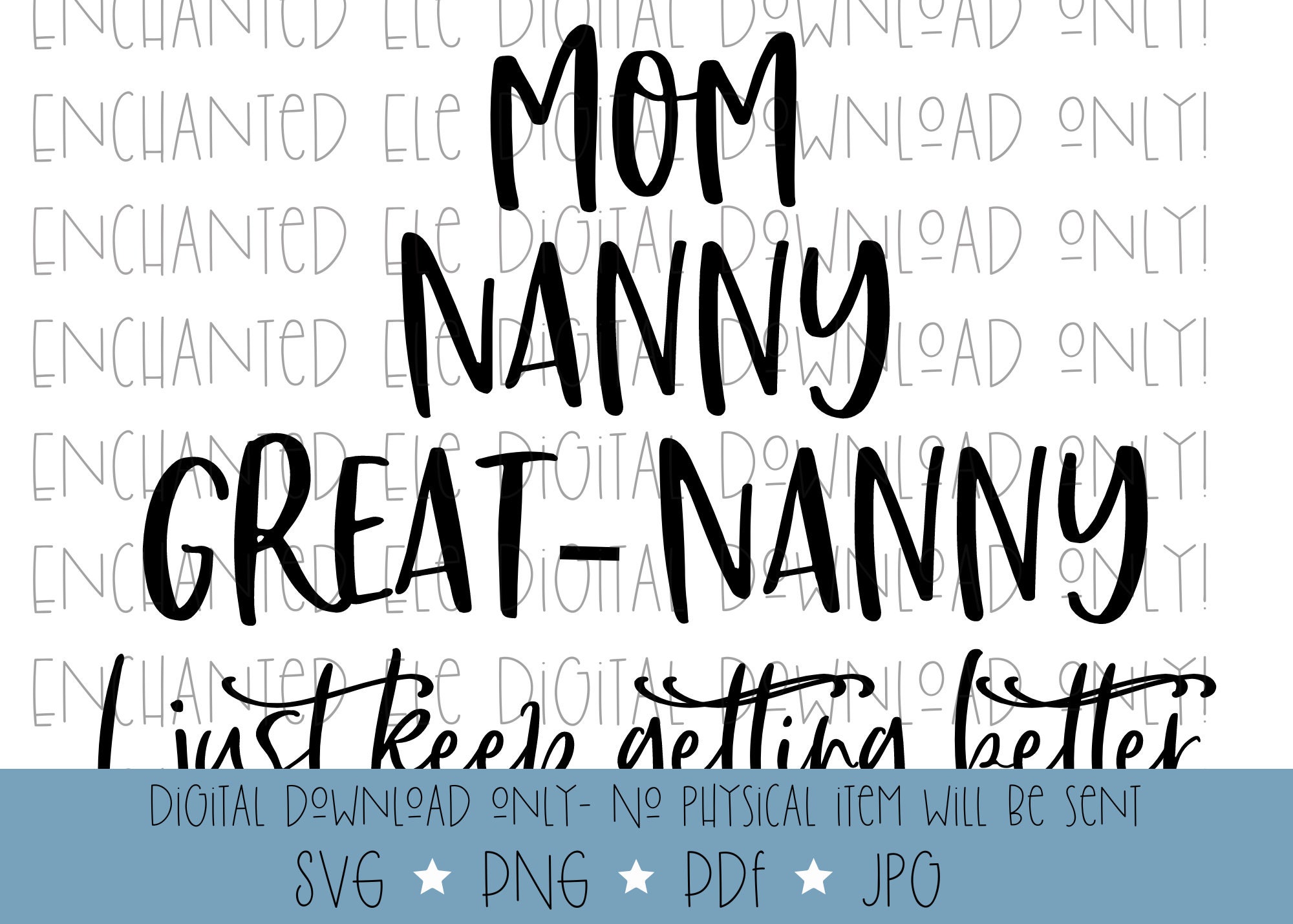 Mom Nanny Great-nanny Getting Better SVG Digital - Etsy