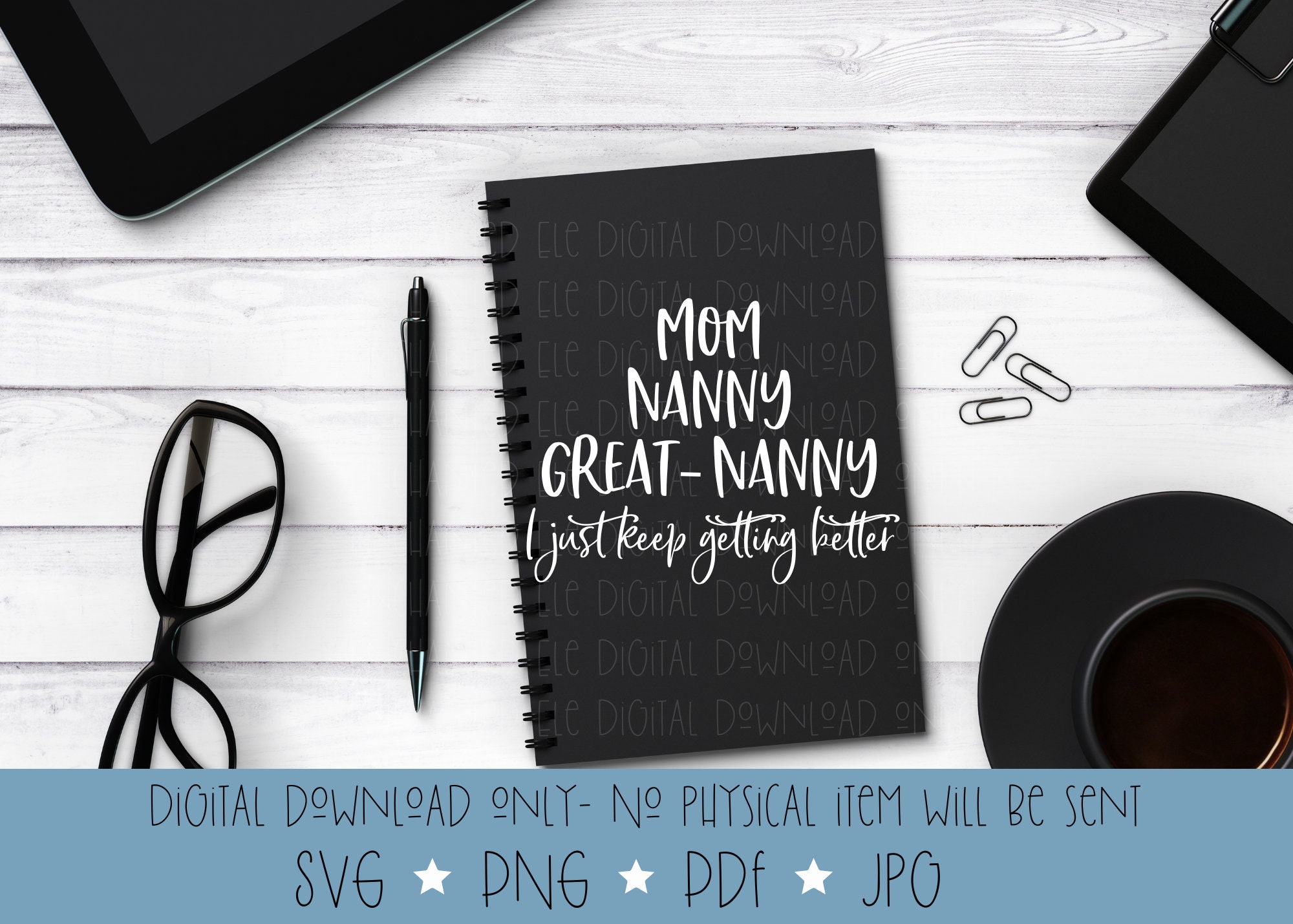 Mom, Nanny, Great-nanny - Getting Better - SVG Digital Download - Etsy