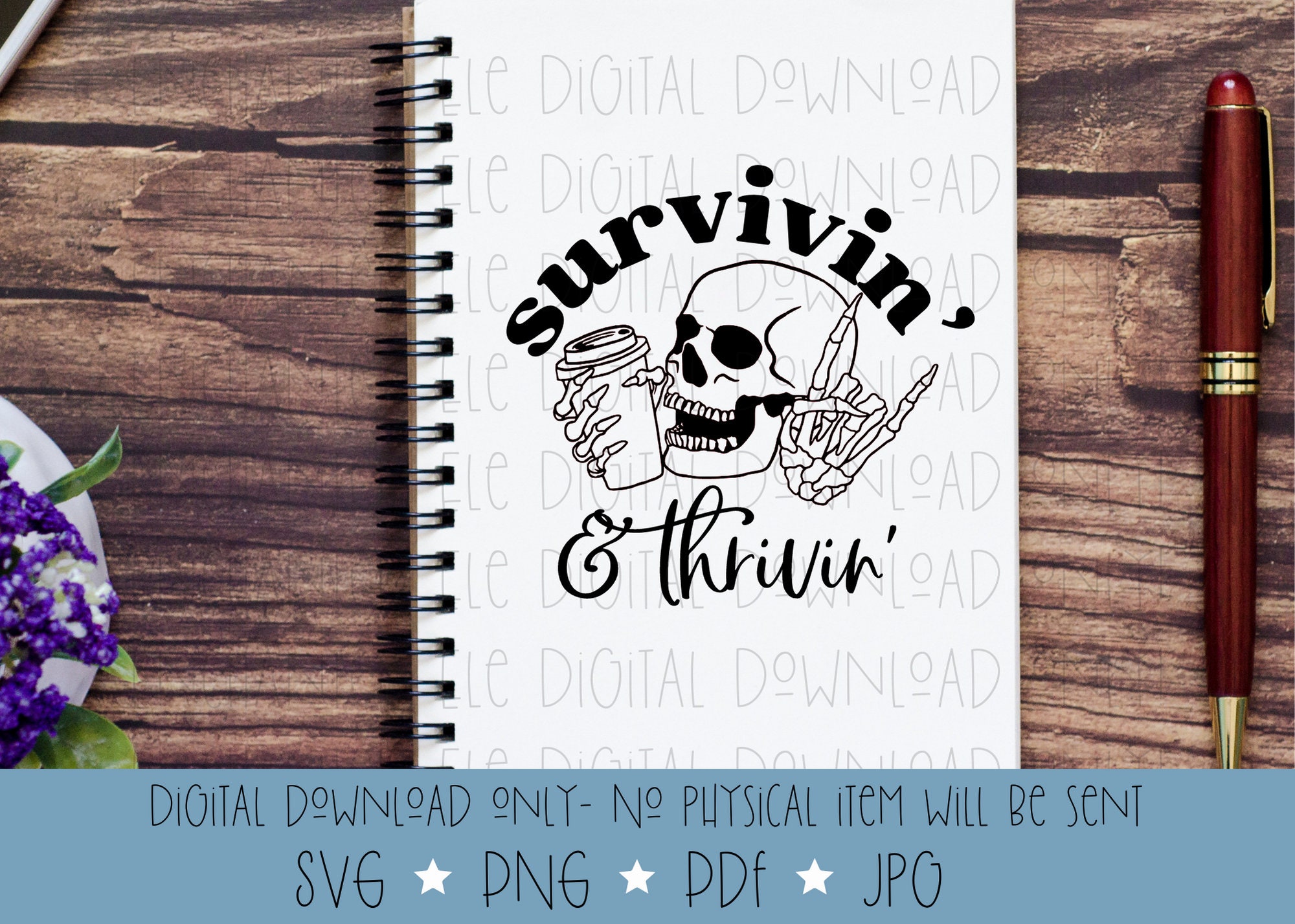 Surviving and Thriving Skeleton SVG Digital Download - Etsy