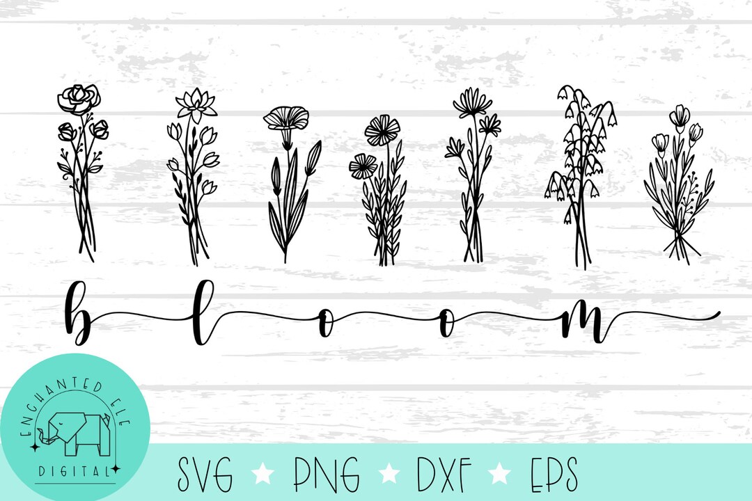 Bloom Flowers SVG Digital Download - Etsy