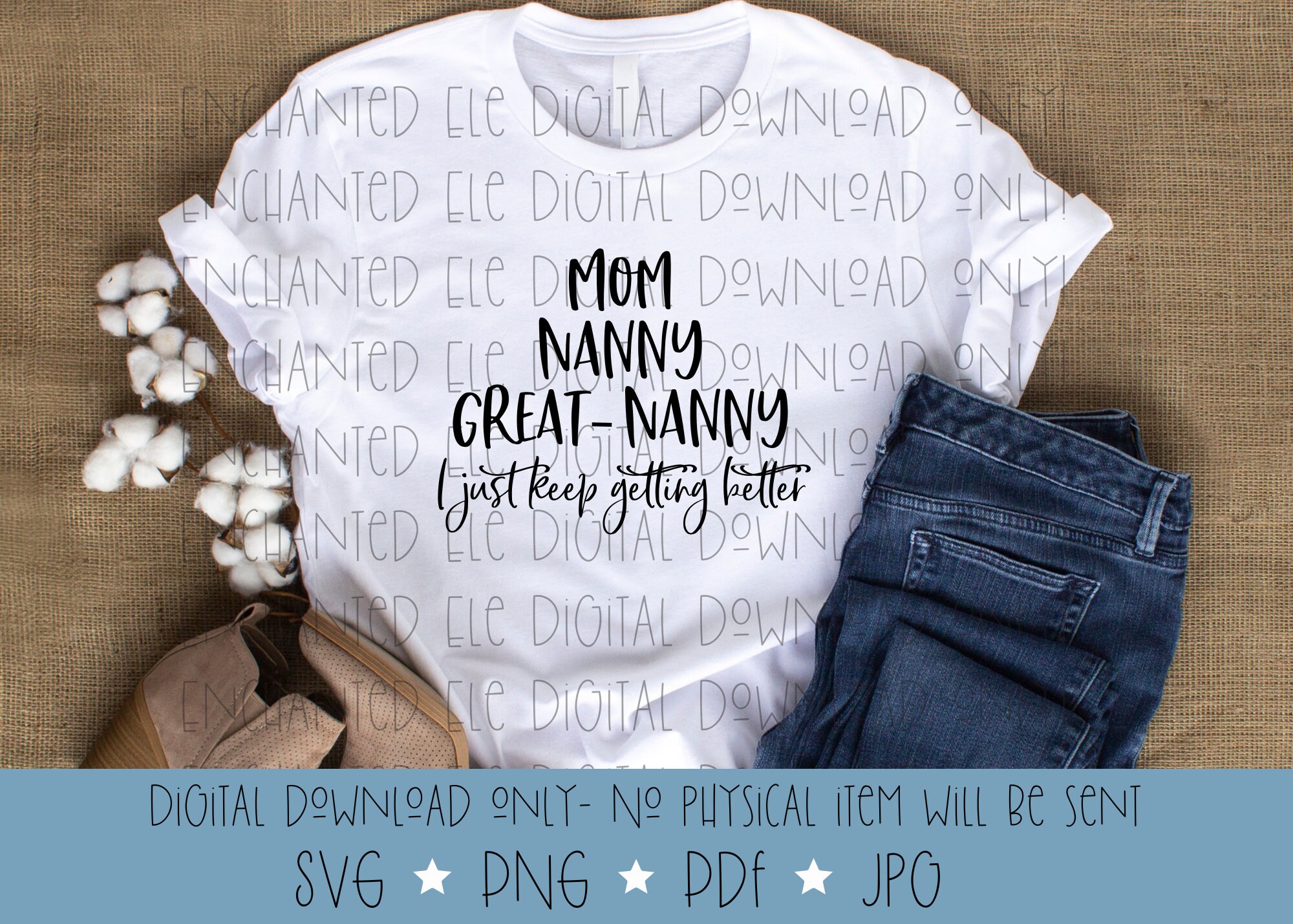 Mom, Nanny, Great-nanny - Getting Better - SVG Digital Download - Etsy